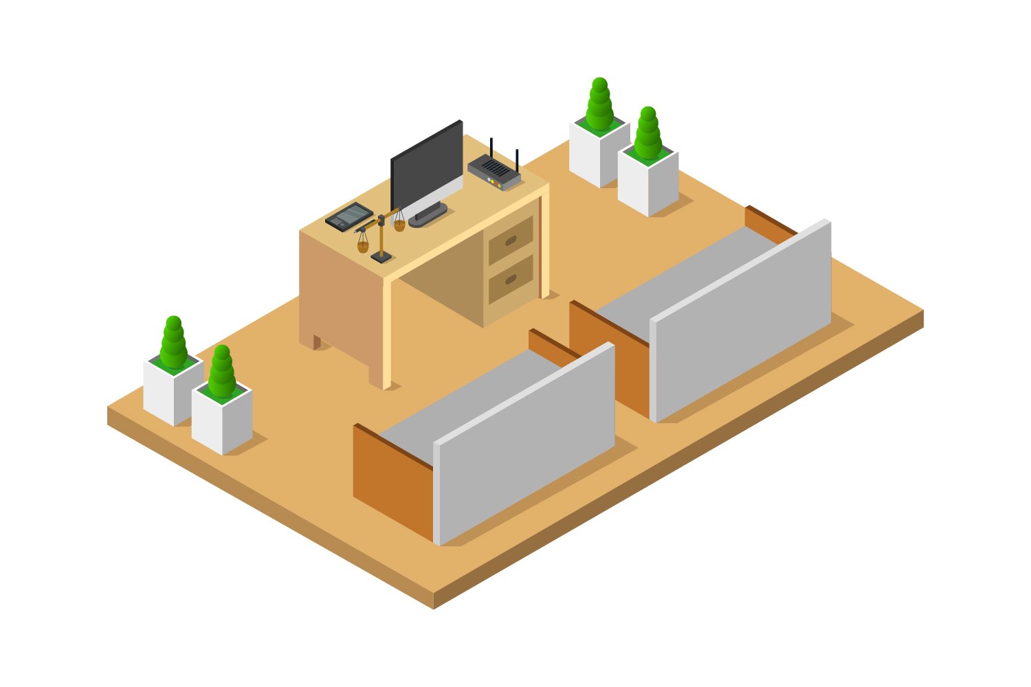 isometric office (671288) | Icons | Design Bundles