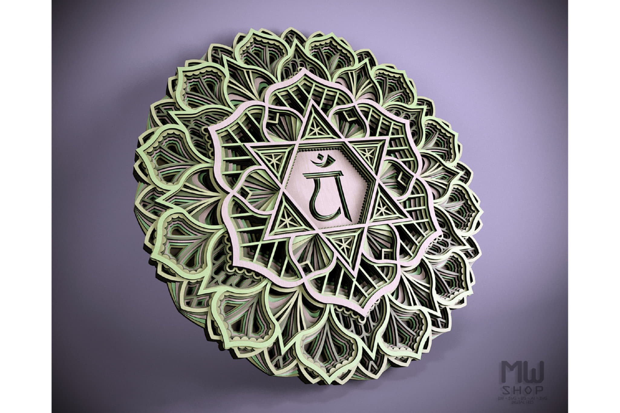 The 7 Chakras Mandala Bundle, Layered Mandala for Laser cut (582567 ...