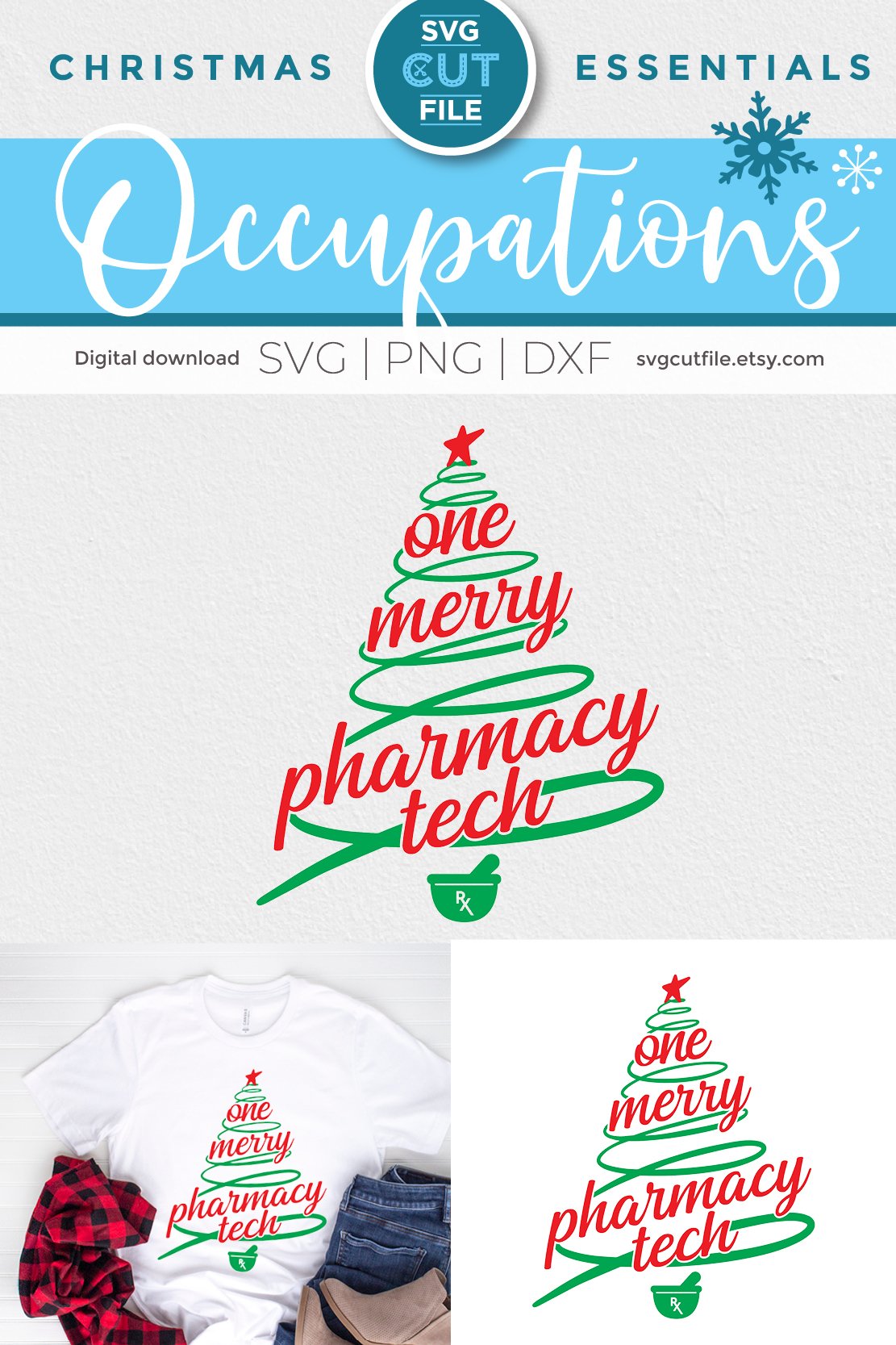 Christmas Pharmacy Technician svg - One Merry Pharmacy Tech (938630 ...
