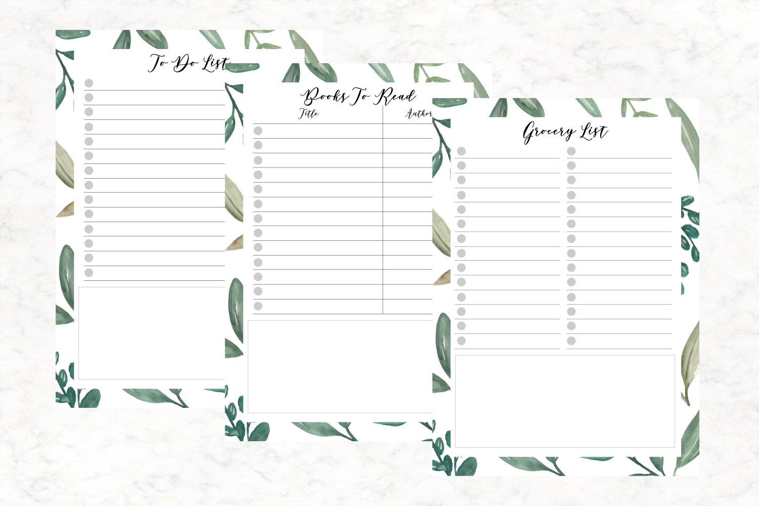 Watercolor Leaves Digital Planners