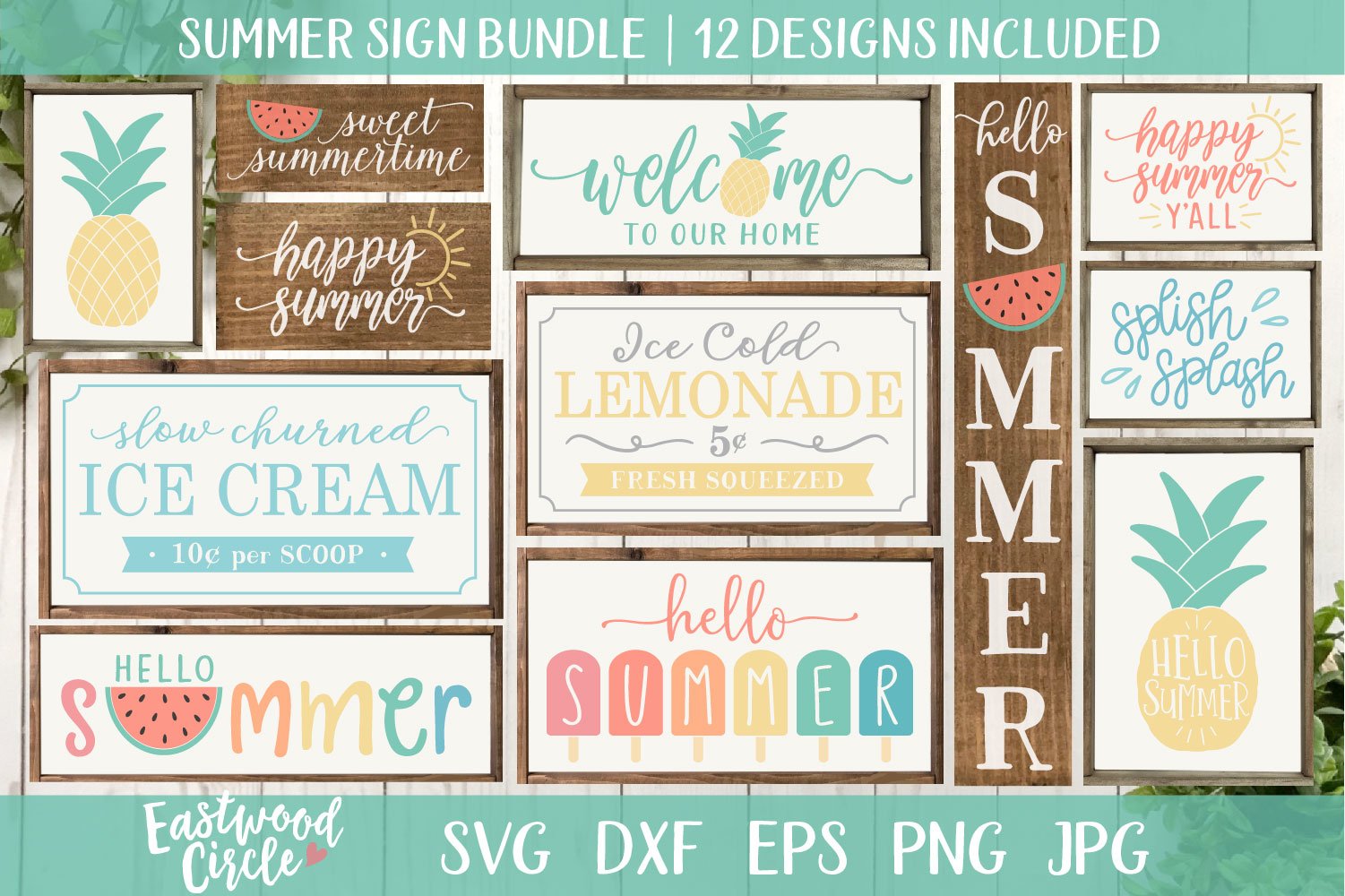 Four Seasons SVG Bundle - Spring, Summer, Fall, Winter Signs (383259 ...