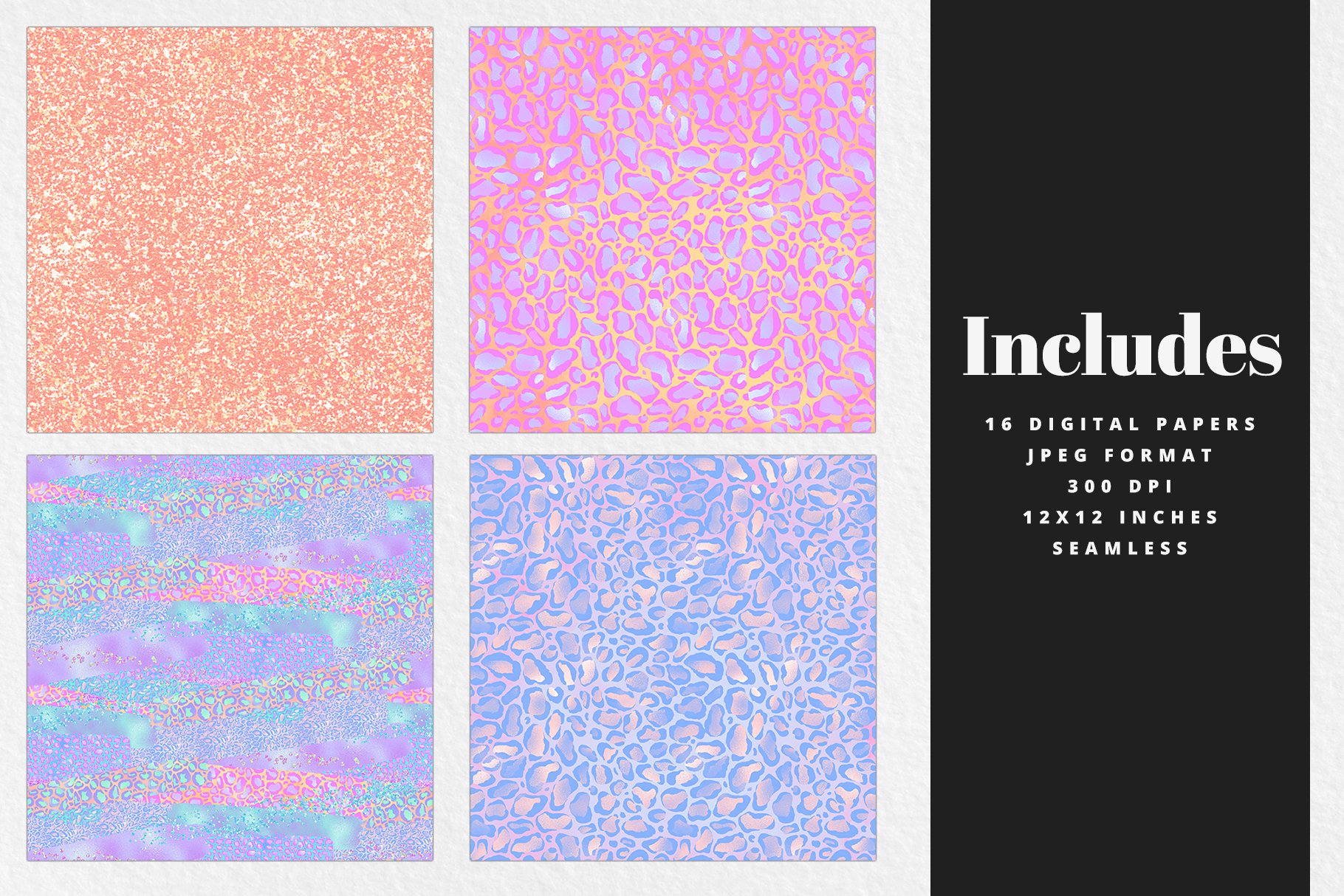 Pastel Leopard Digital Paper Pack
