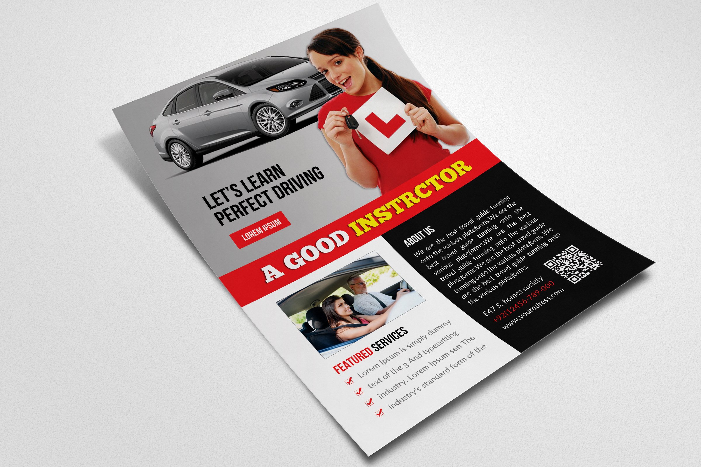 Driving School Flyer Template (54818) | Flyers | Design Bundles