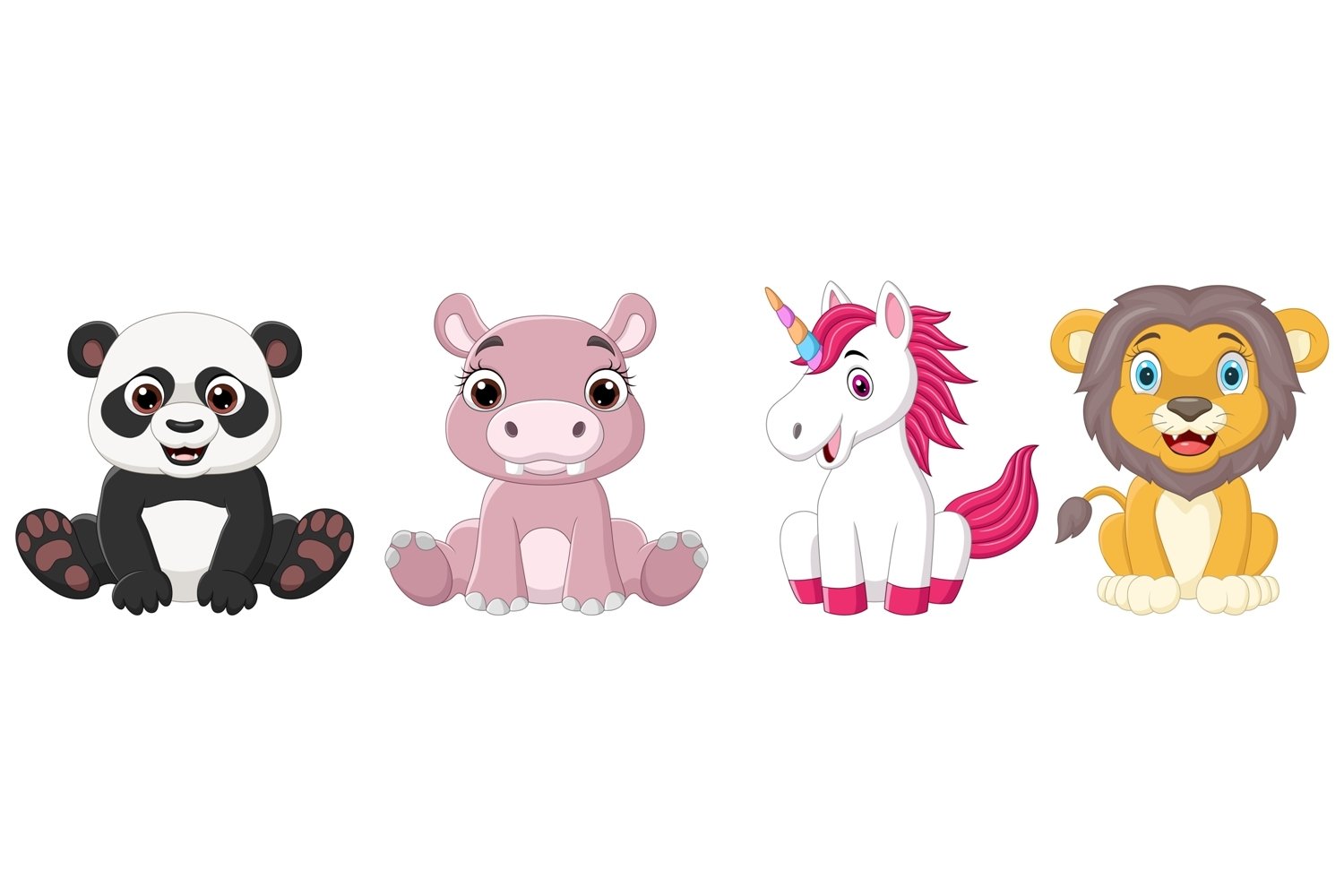 Cartoon Baby Animal Bundle (845259) | Characters | Design Bundles