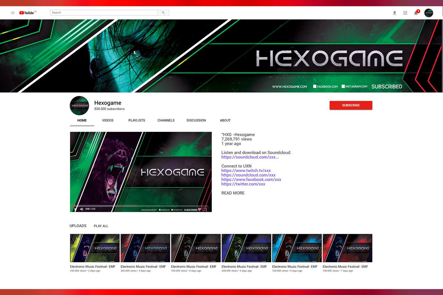 Hexo Game Youtube Templates (229544) | Websites | Design Bundles