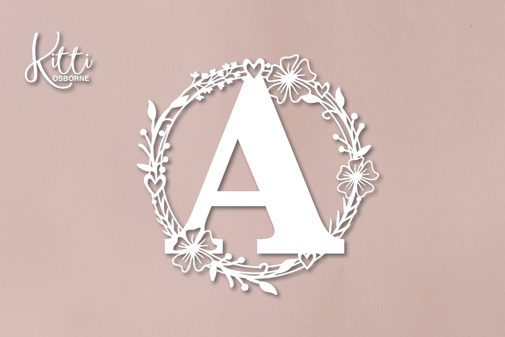 Flower Wreath Monograms A-Z (367423) | Monograms | Design Bundles