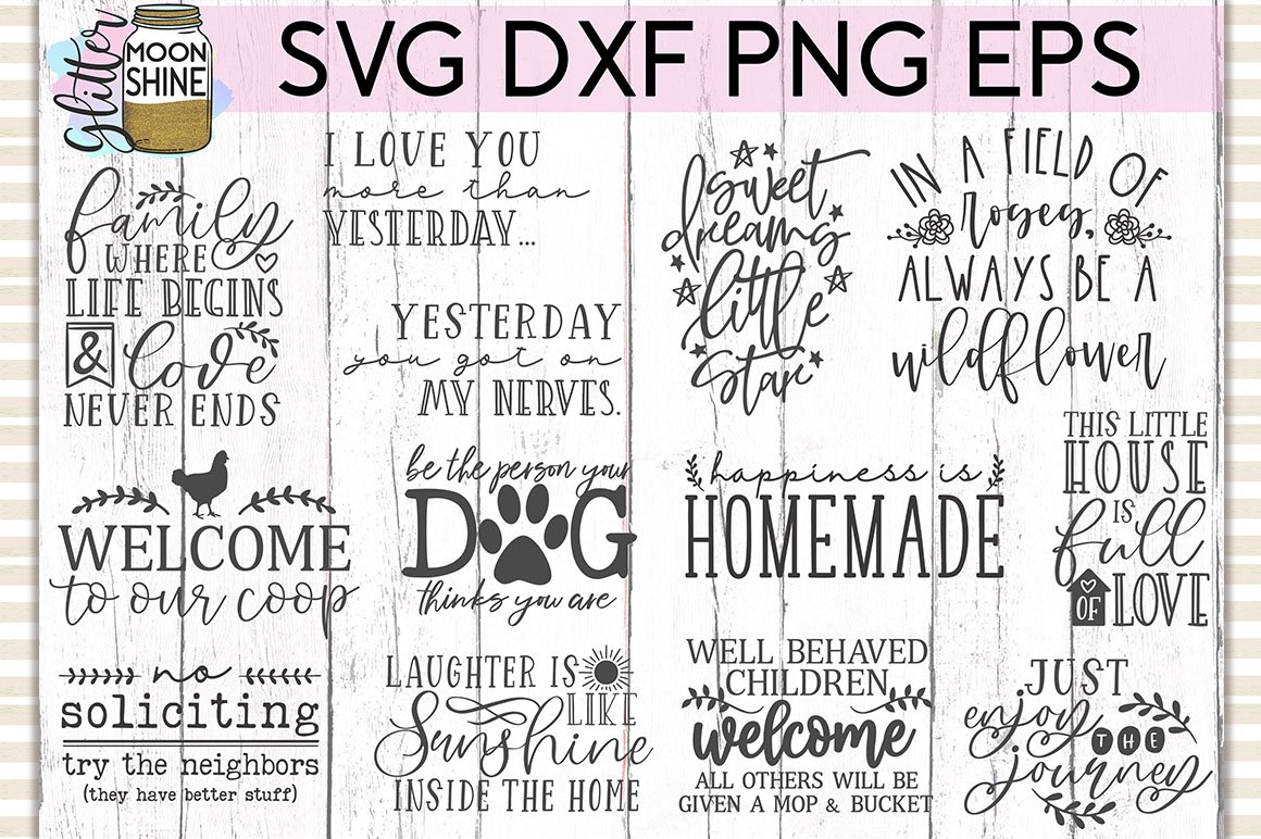 Rustic Home Bundle of 42 SVG DXF PNG EPS Cutting Files (361072) | SVGs ...