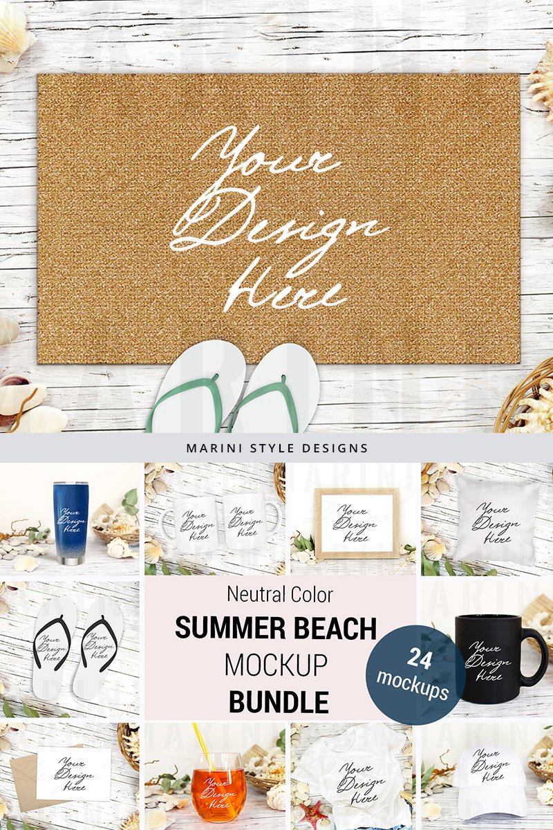 Neutral color Summer Mockup Bundle, Beach Mockup bundle 1197 (536549 ...