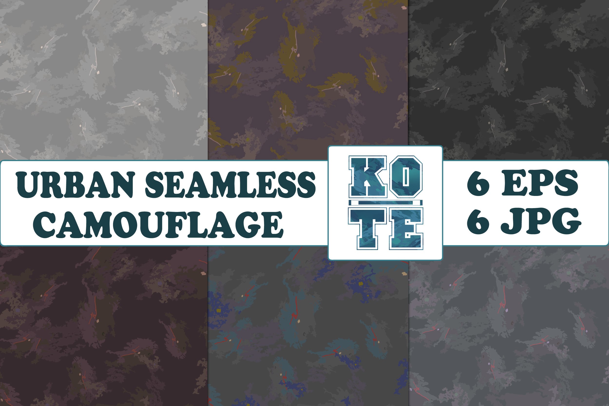 6 Seamless Military Urban Camouflage (1006941) | Patterns | Design Bundles