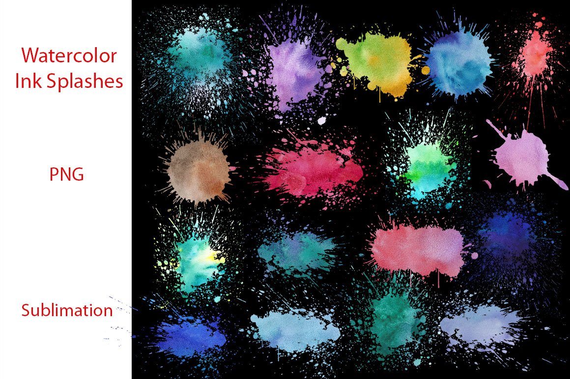 Sublimation Backgrounds | Watercolor Splashes (388234) | Sublimation ...