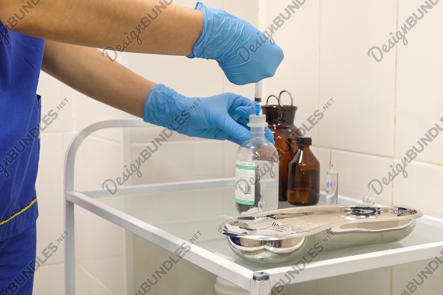 Doctor prepares a syringe (818717) | People | Design Bundles