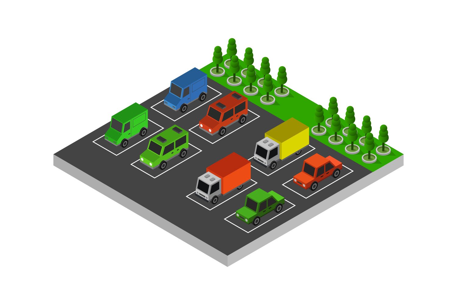 isometric parking (599218) | Icons | Design Bundles