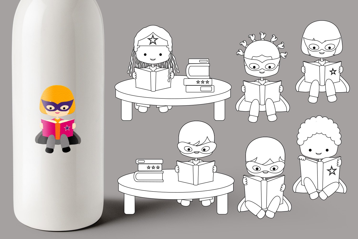 Back to school illustrations bundle - Superhero book club (580875 ...