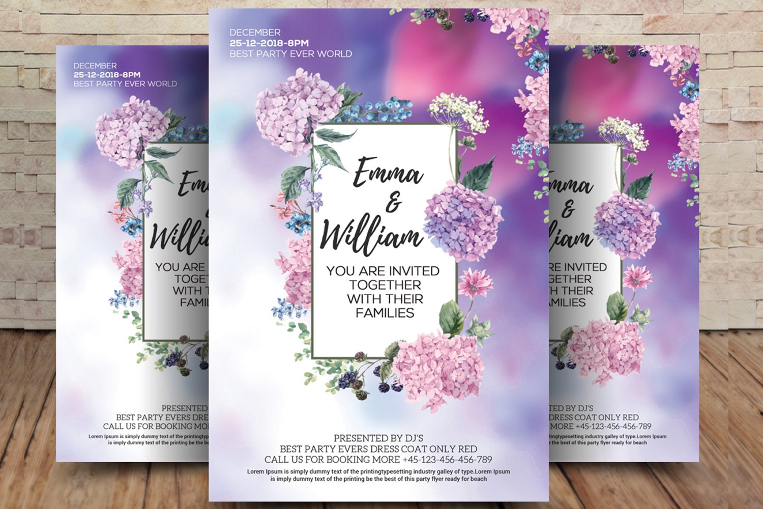 Wedding Convention Invitation Template (486253) | Flyers | Design Bundles