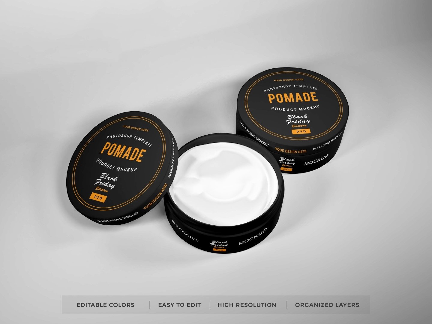 Pomade Packaging Mockup Template Bundle Vol 2 (1080611) | Scenes ...