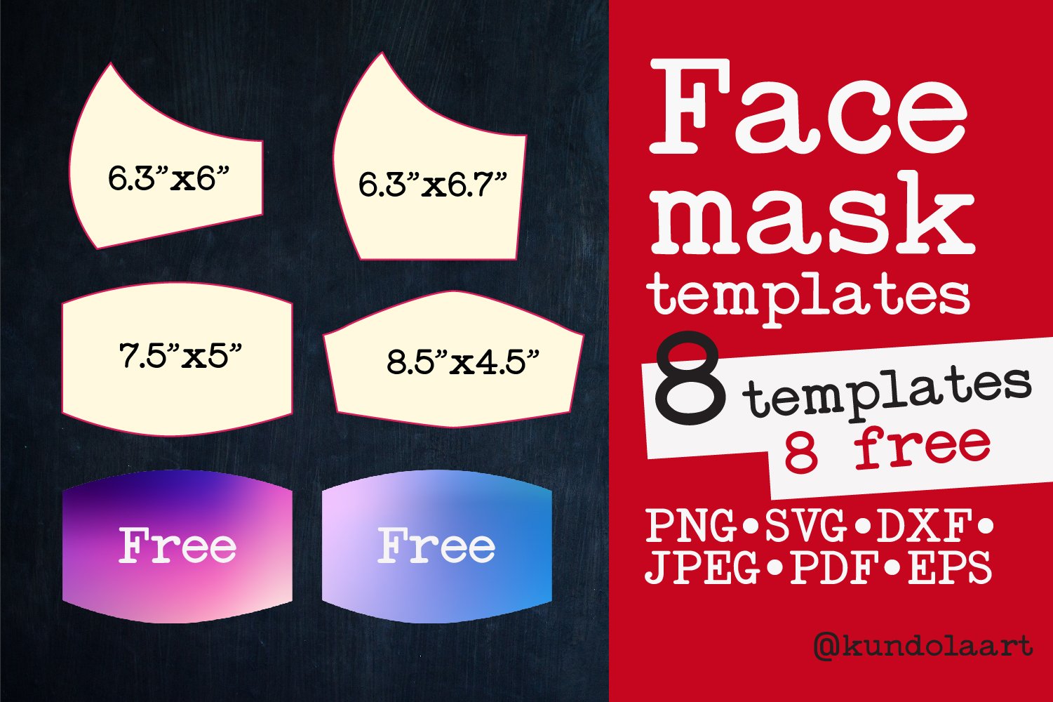 Stationery Paper Face Mask Template Large Size 2 pcs Svg Ms word Docx ...