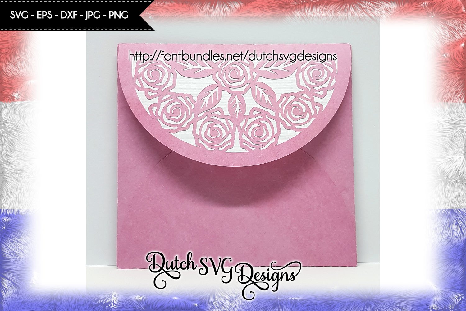 Cut file blank card with envelop and roses, card svg (62096) | Card ...