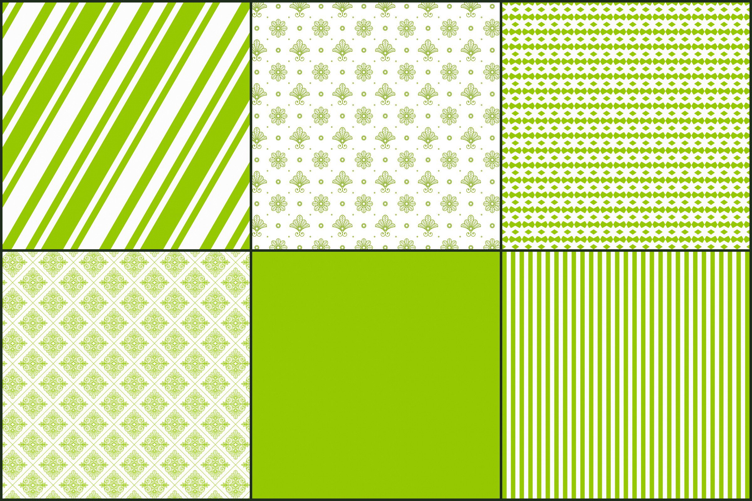 Lime Green Variety Digital Paper Pack (580828) | Patterns | Design Bundles