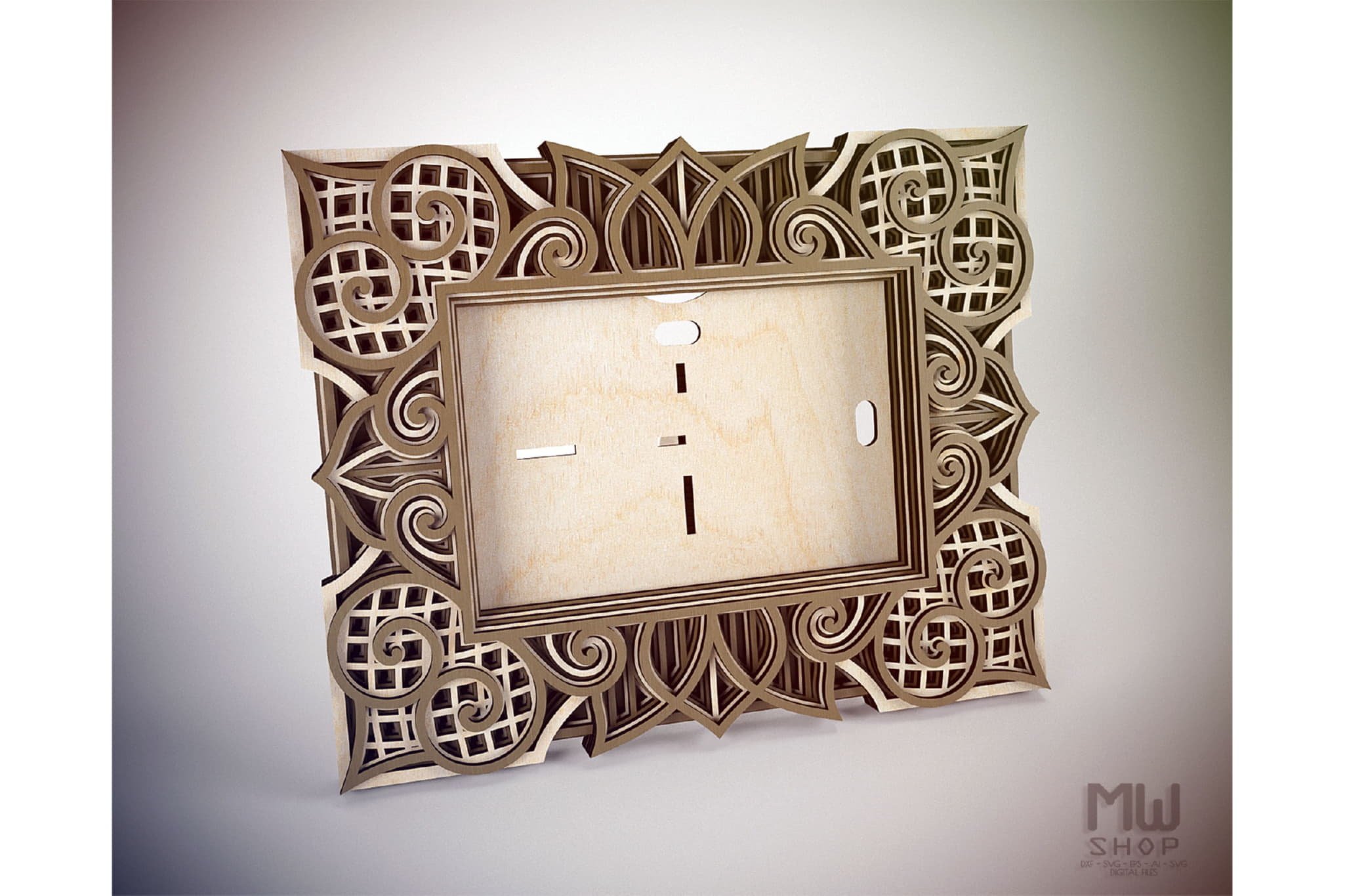 F09 - Multilayer Photo Frame, Laser Cut Photo Frame DXF (579984 ...