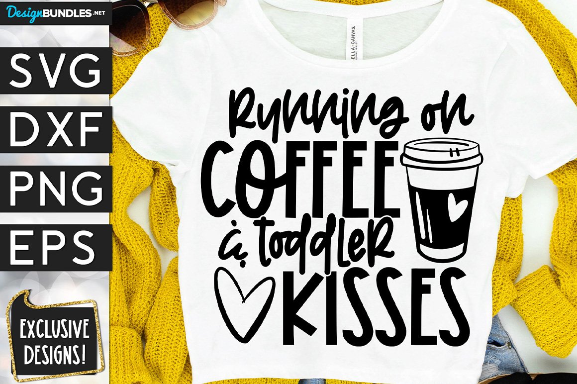 Running On Coffee & Kisses SVG DXF PNG EPS