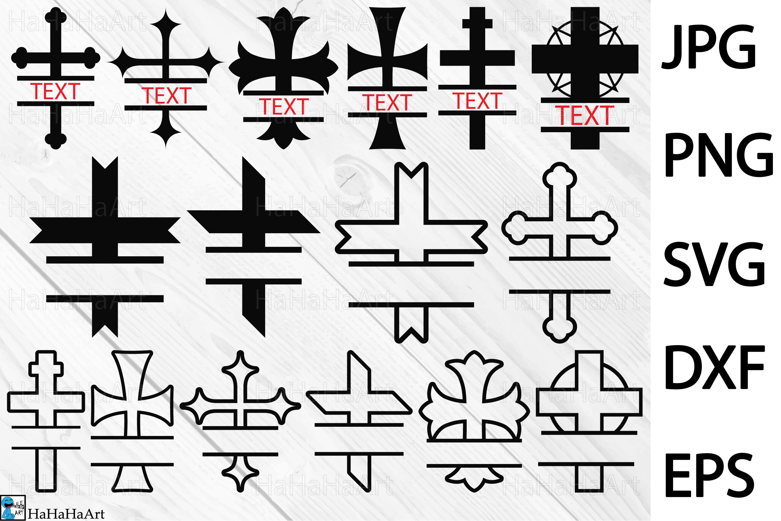 Split Crosses - Clip art / Cutting Files 173c (320014) | Illustrations ...