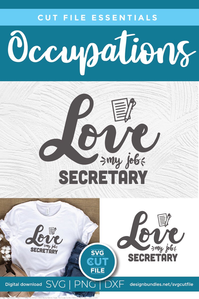 Secretary svg- a Love my job secretary svg file for crafters (758181 ...