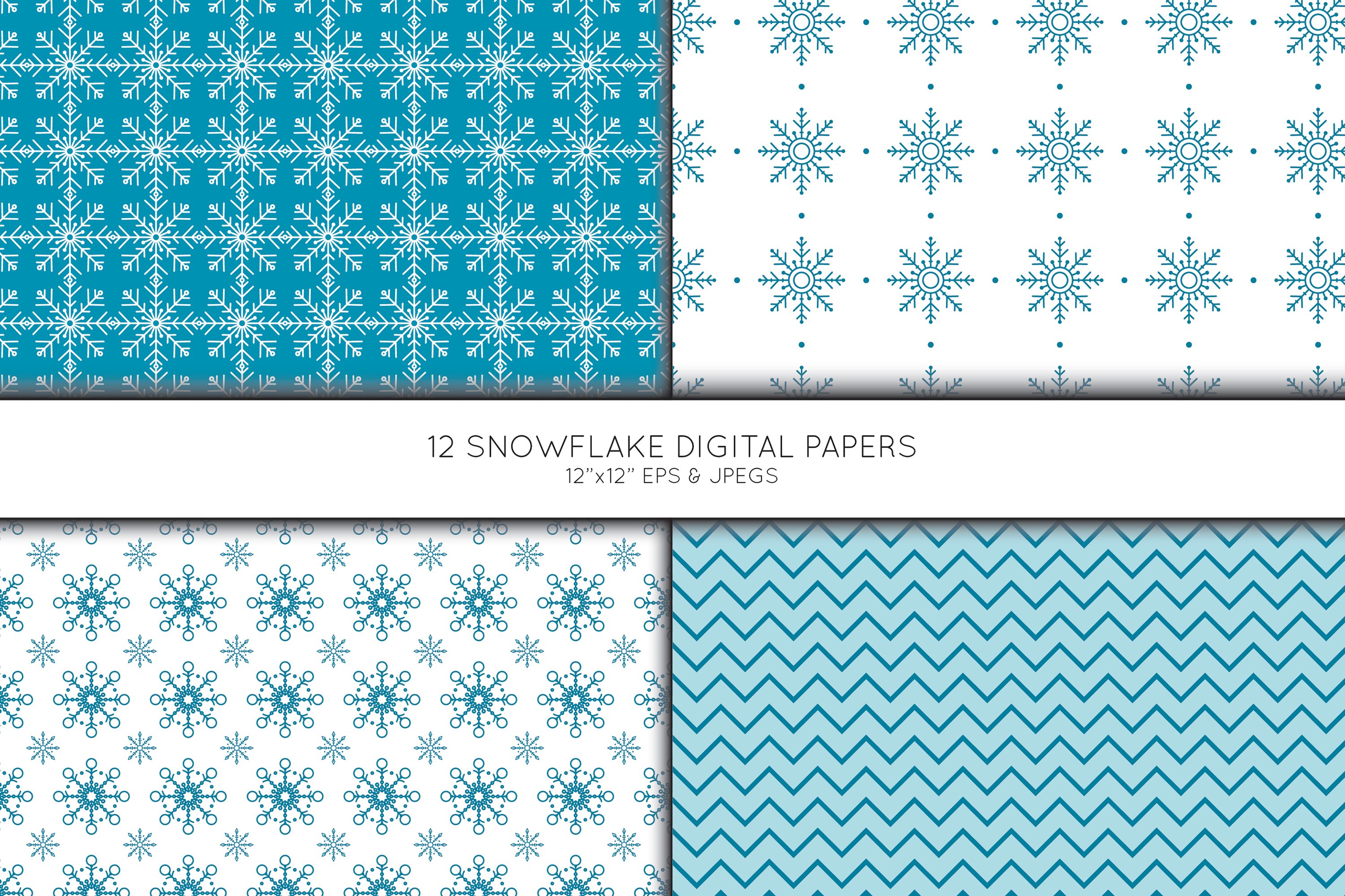 Snowflake Digital Paper, Snowflake Scrapbook paper (311861) | Patterns ...