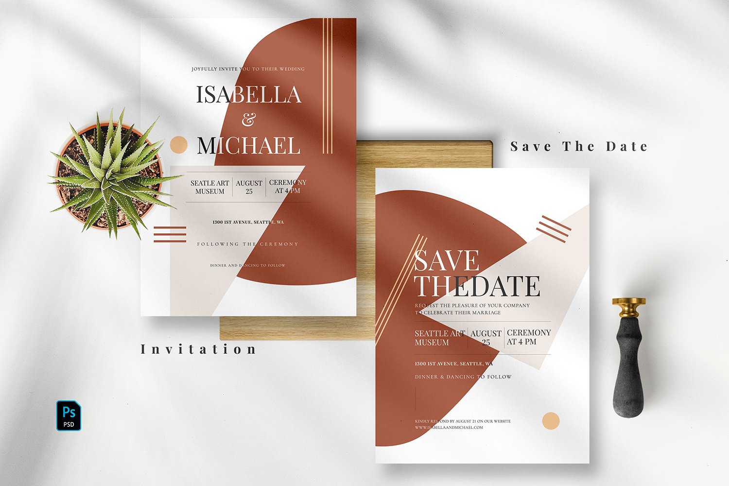 Modern Abstract Invitation Set (554064) | Card and Invites | Design Bundles