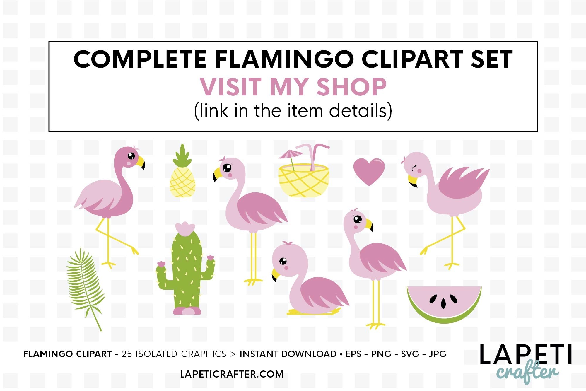 Pink flamingo illustration, summer clipart, tropical vector (515562 ...