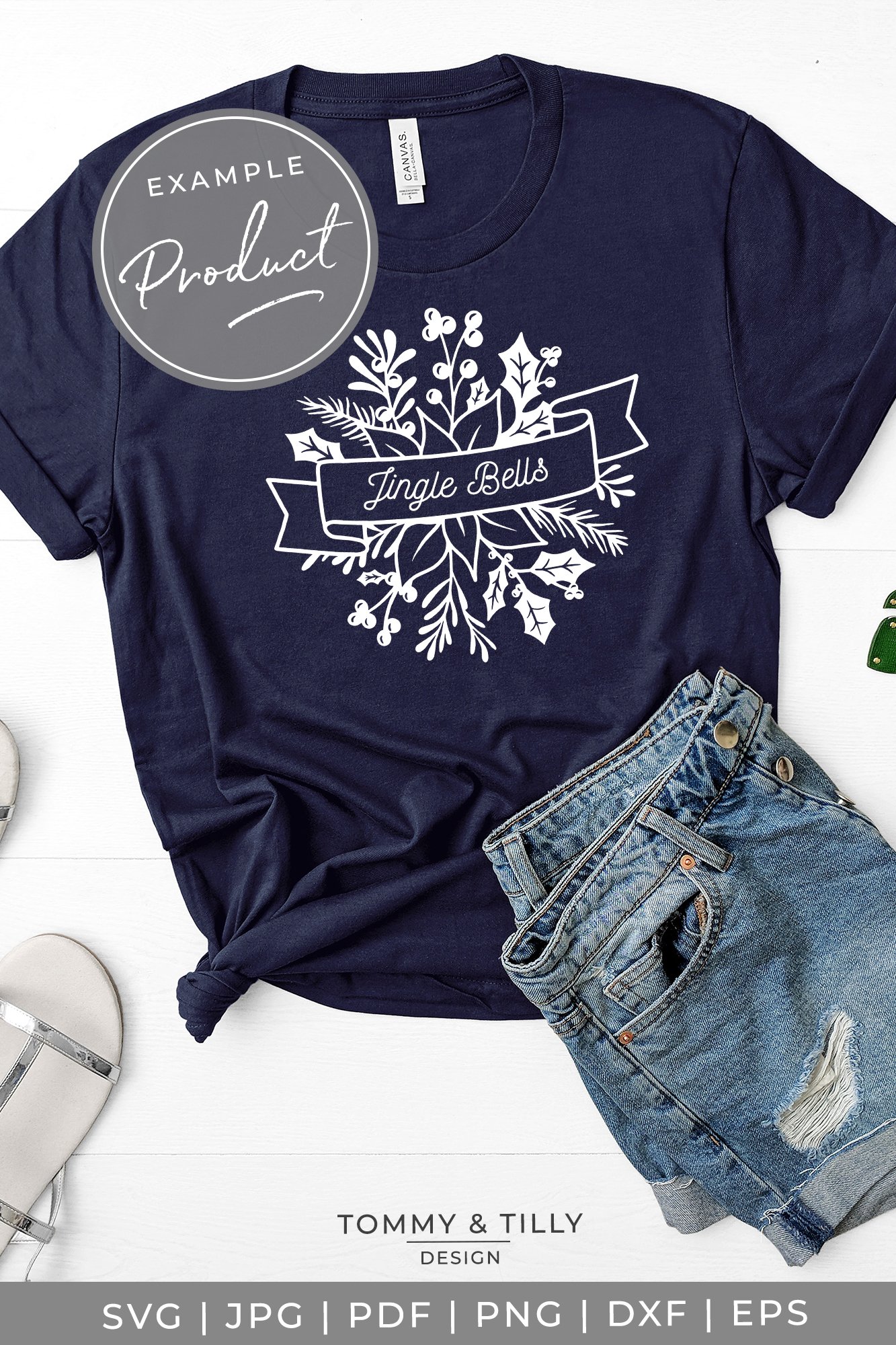 Christmas Wreath No.3 - SVG EPS DXF PNG PDF JPG Cut File (372058 ...