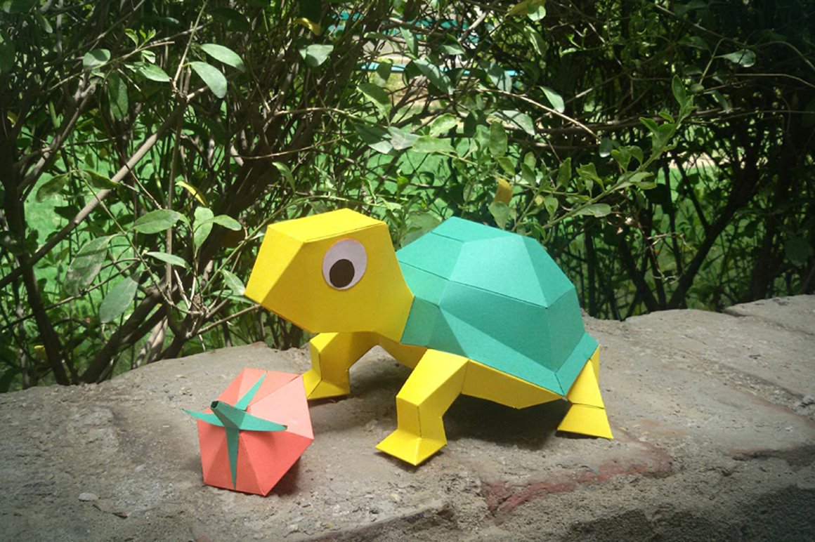 DIY Tortoise - 3d papercraft (22979) | Printables | Design Bundles