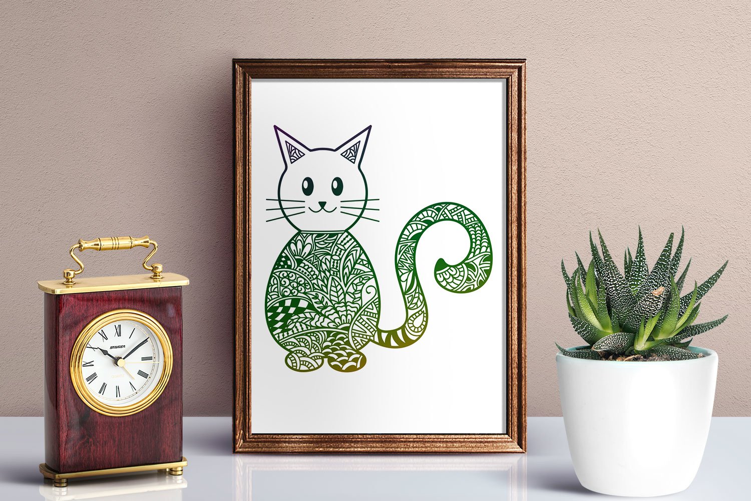 Cute Cat Zentangle - Doodle Art SVG (574845) | Illustrations | Design ...