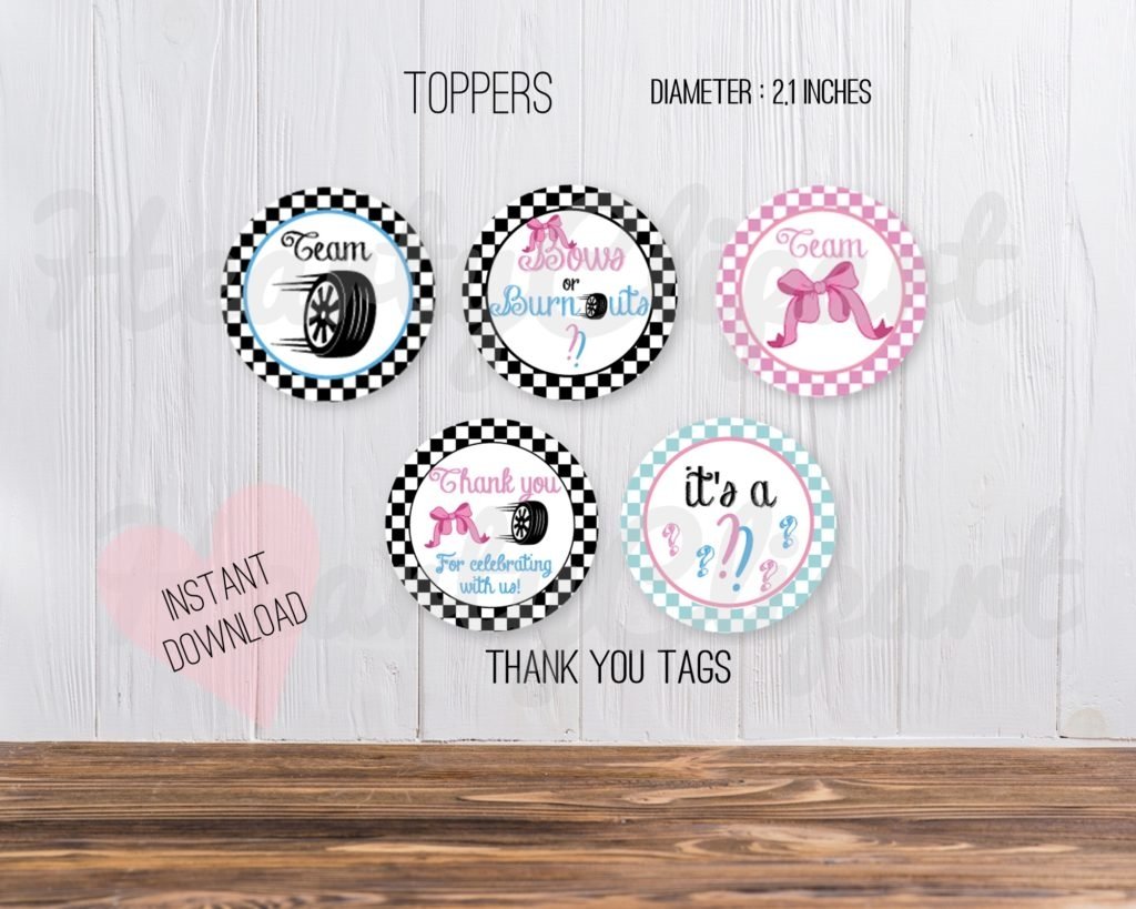 Bows or burnouts, gender reveal printable party (569254) | Other ... Bows or burnouts, gender reveal printable party (569254) | Other ...