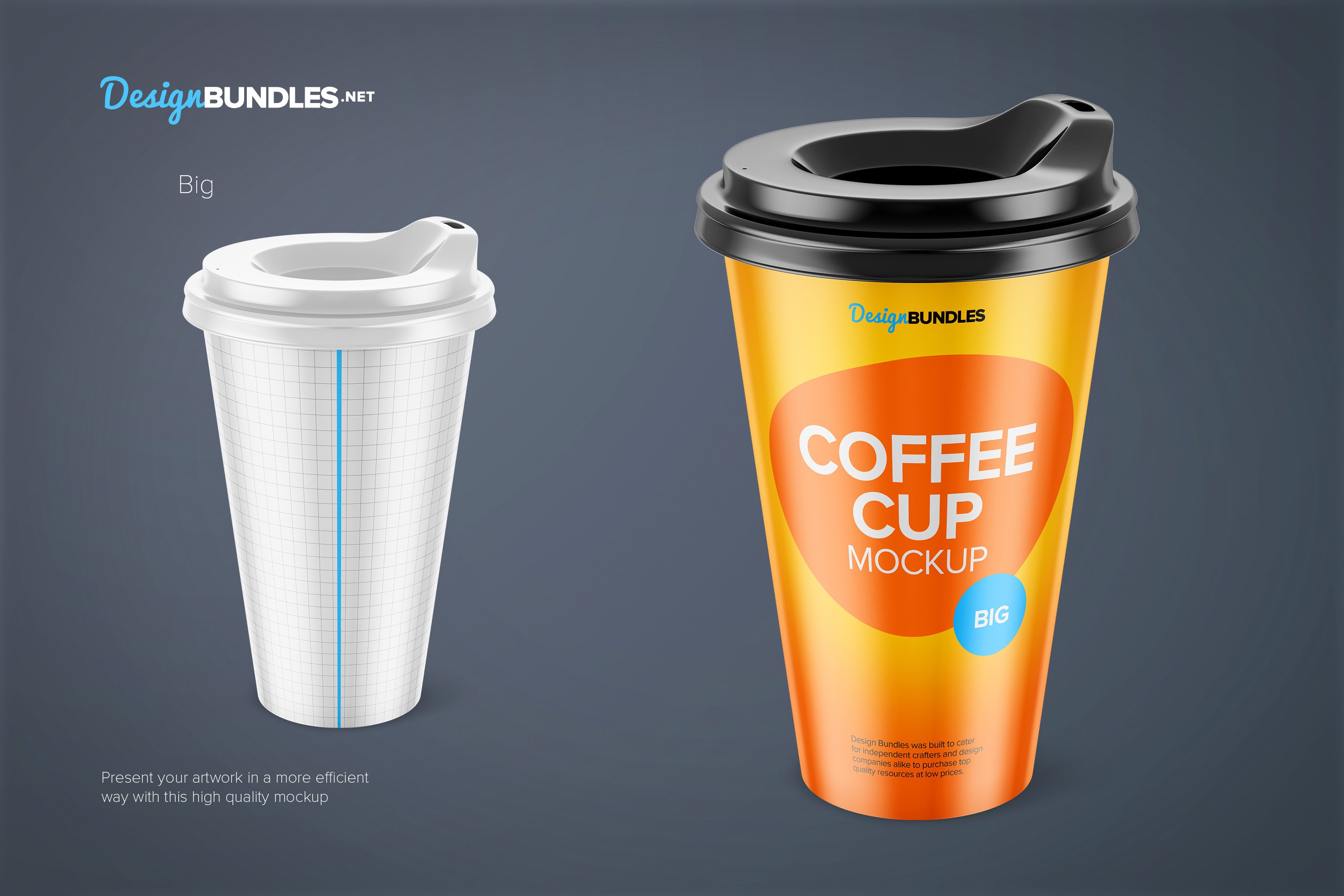 Three Coffee Cup PSD Mockups