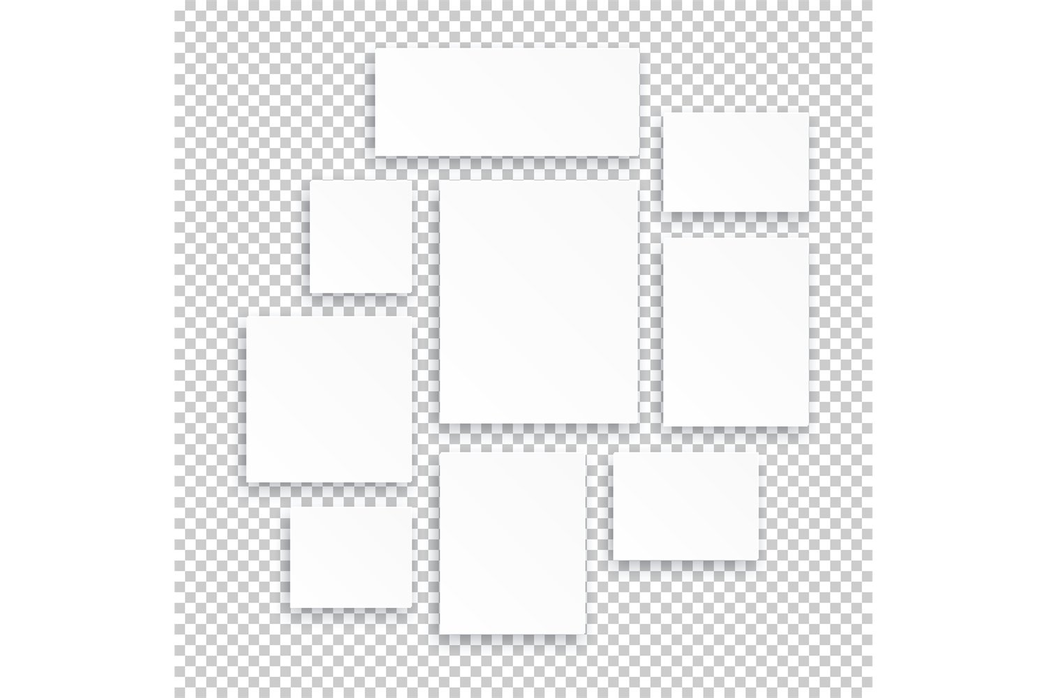 Blank white 3d paper canvas or photo frames isolated on tran (892389 ...