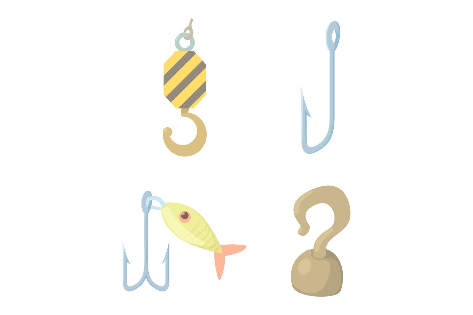 Hook icon set, cartoon style (490573)