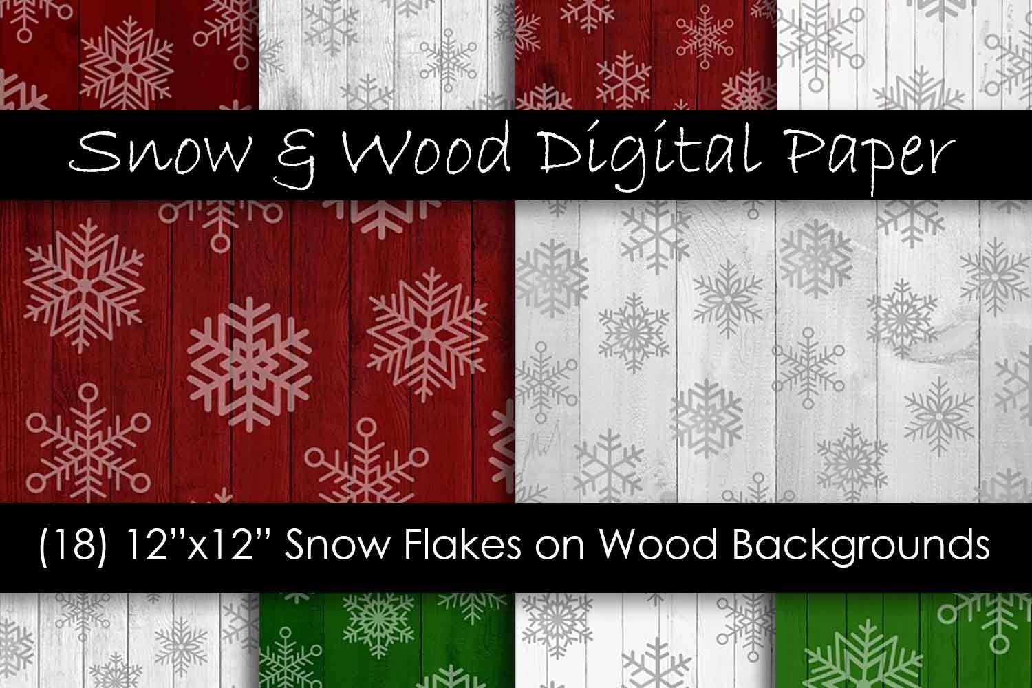 Red & Green Christmas Backgrounds - Holiday Snow Patterns