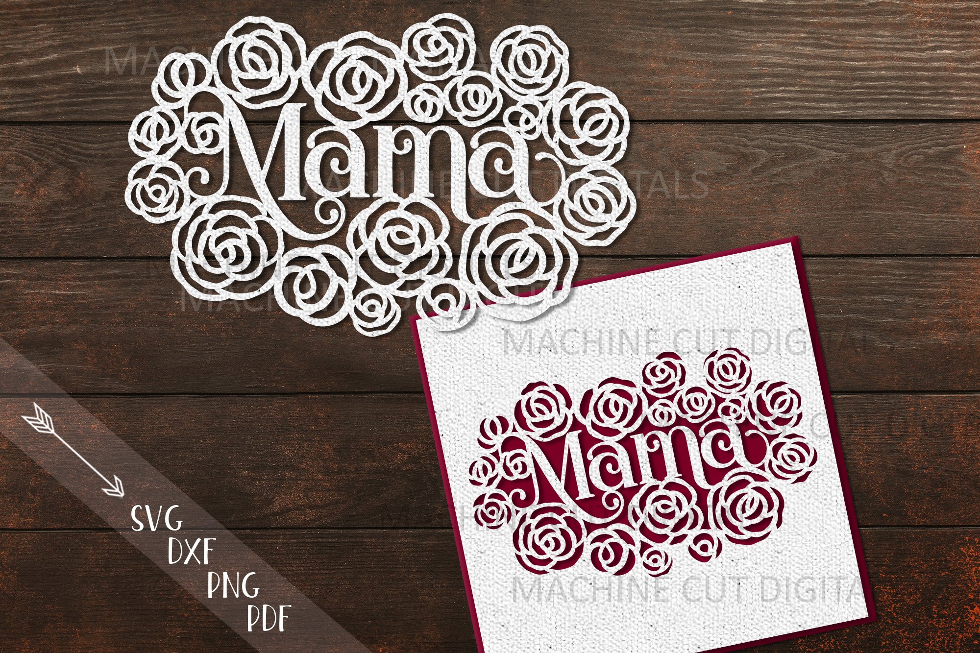 Mama Mothers Day card paper cut template svg dxf (554566) | Templates ...