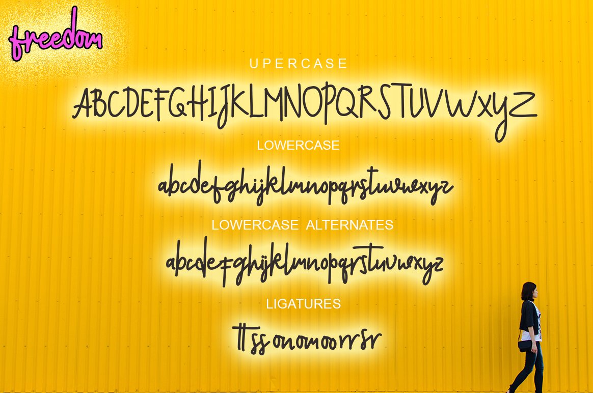 Freedom (17829) | Handwritten | Font Bundles