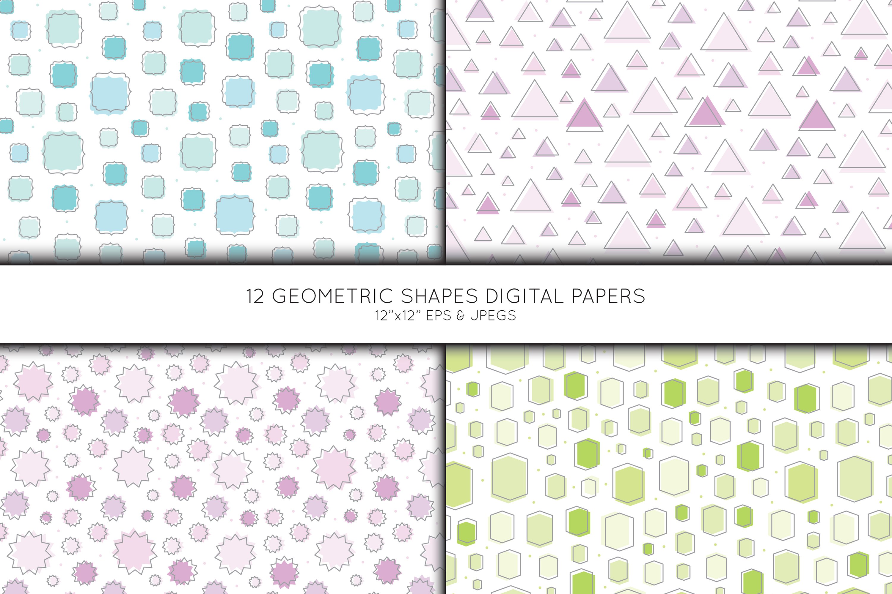 Geometric Digital Paper, Geometric Scrapbook paper (777780) | Patterns ...