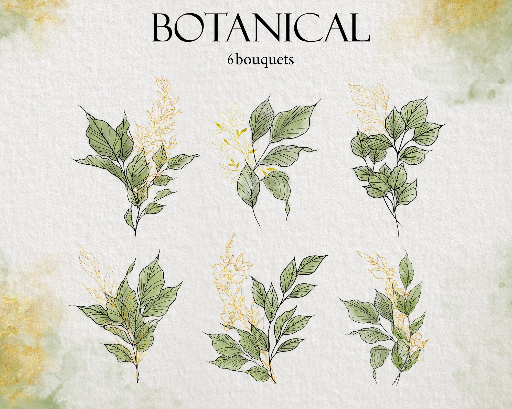 Watercolor Greenery Clipart (539945) | Elements | Design Bundles