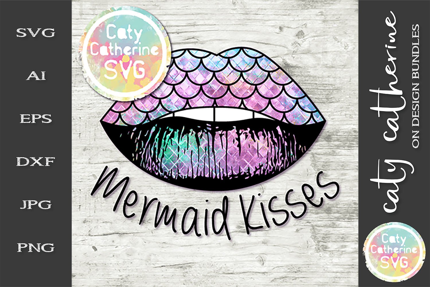 Mermaid Kisses Scales Lips SVG Cut File