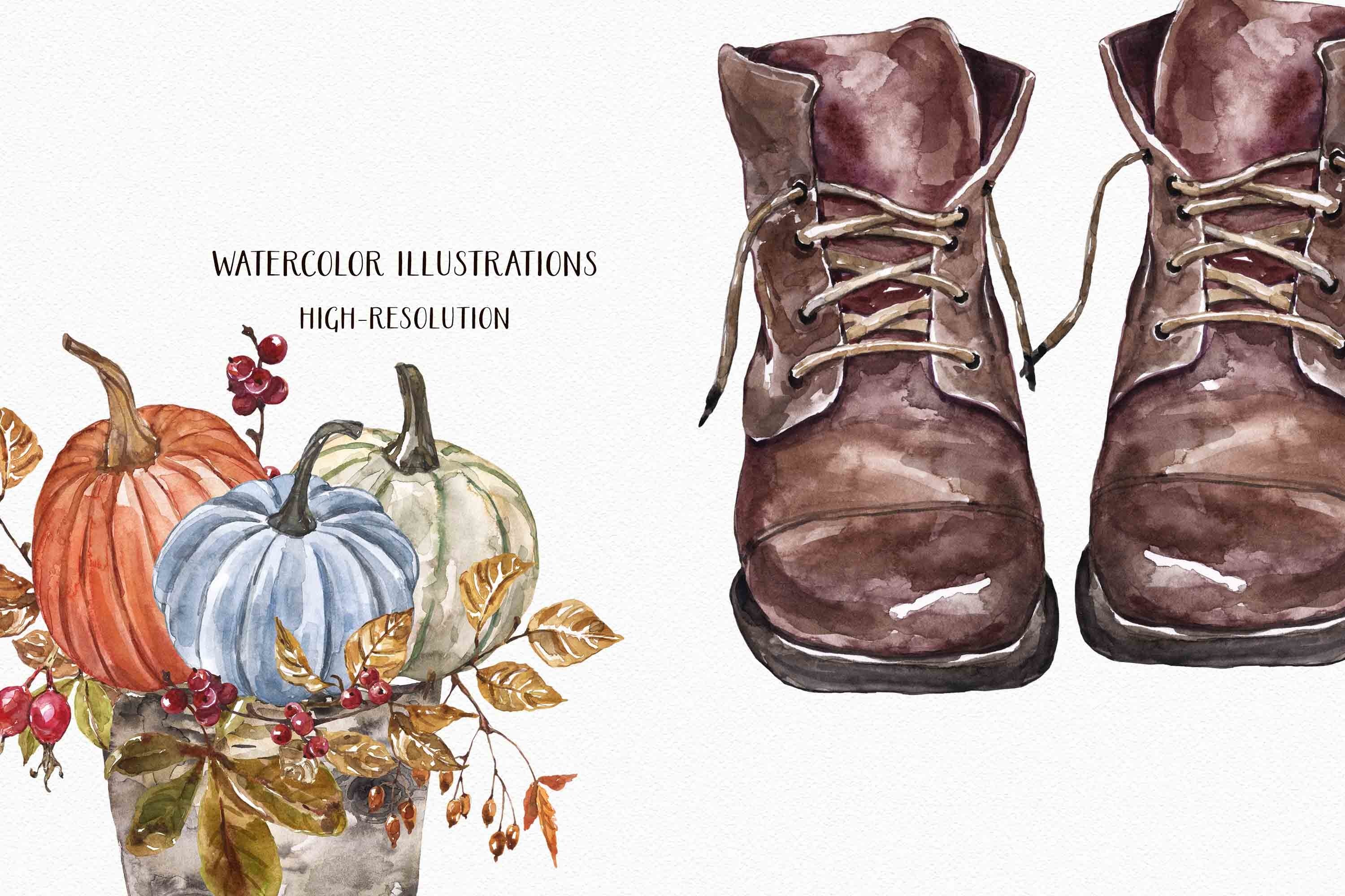 Fall Clipart Watercolor Pumpkin Autumn Thanksgiving Leaves (913355 ...