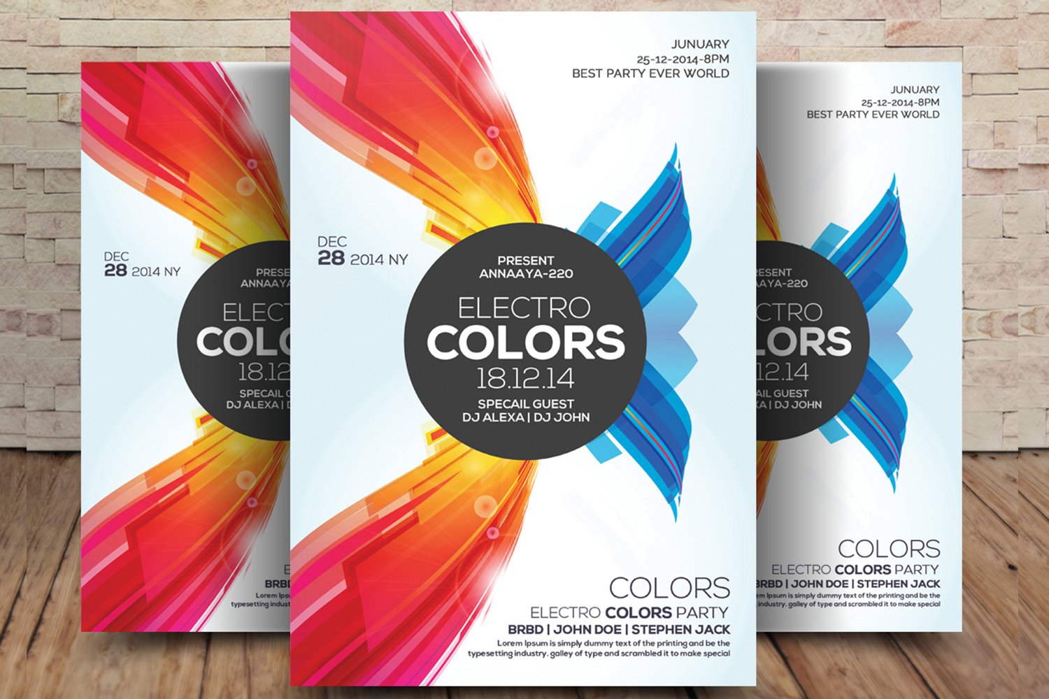 Electro Colors Club Flyer (452146) | Flyers | Design Bundles