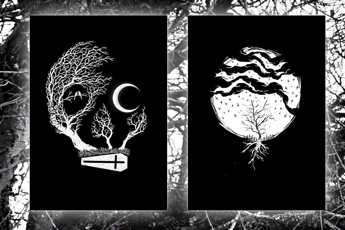 7 Mystery Designs (119145) | Illustrations | Design Bundles