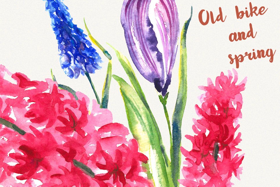 Bike clipart Garden clipart Spring flower clipart (199321 ...