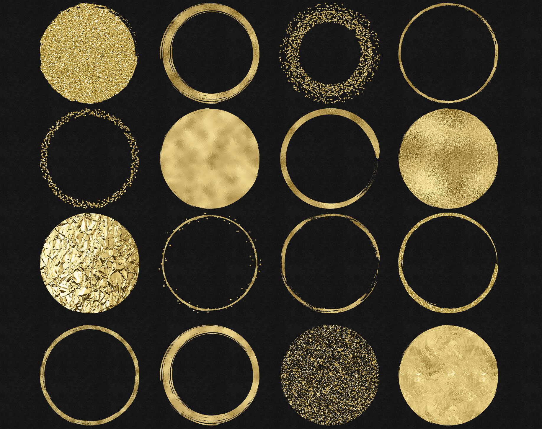 Gold Foil Design Elements Circles For Logo (689358) | Elements | Design ...