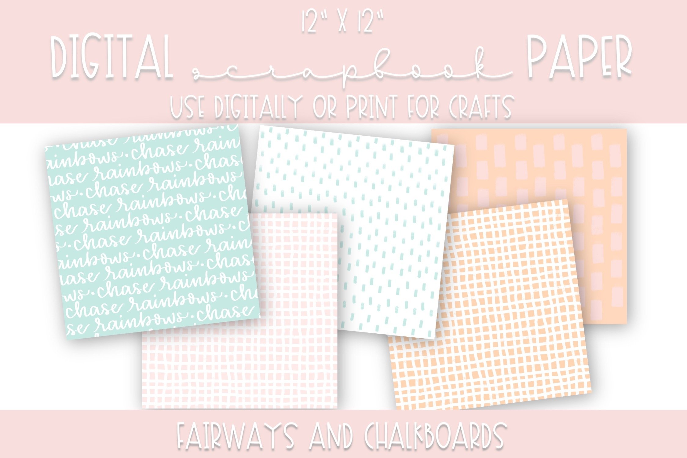 Modern Rainbow Digital Scrapbook Paper | Modern Design (666221 ...