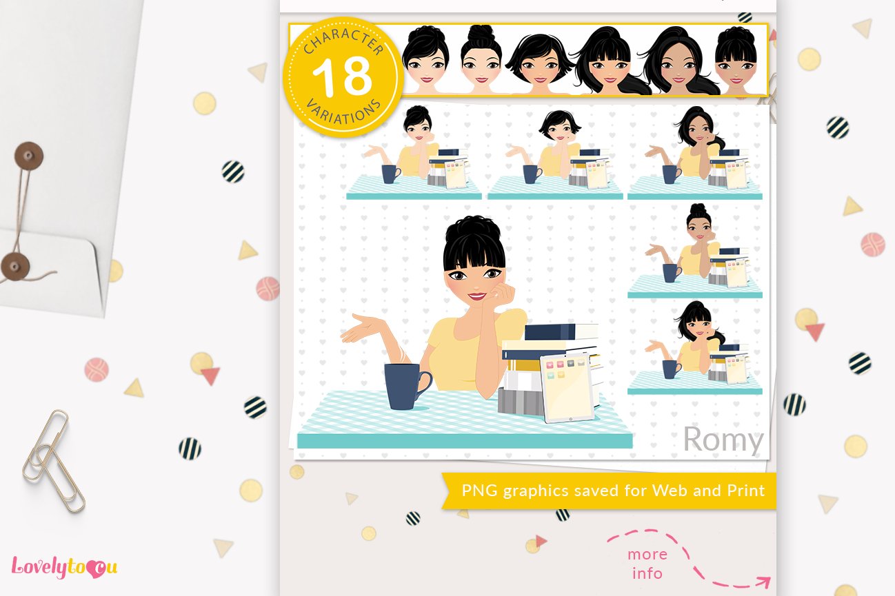 Asian student woman, avatar clipart, LVX23 Romy (1351041 ...