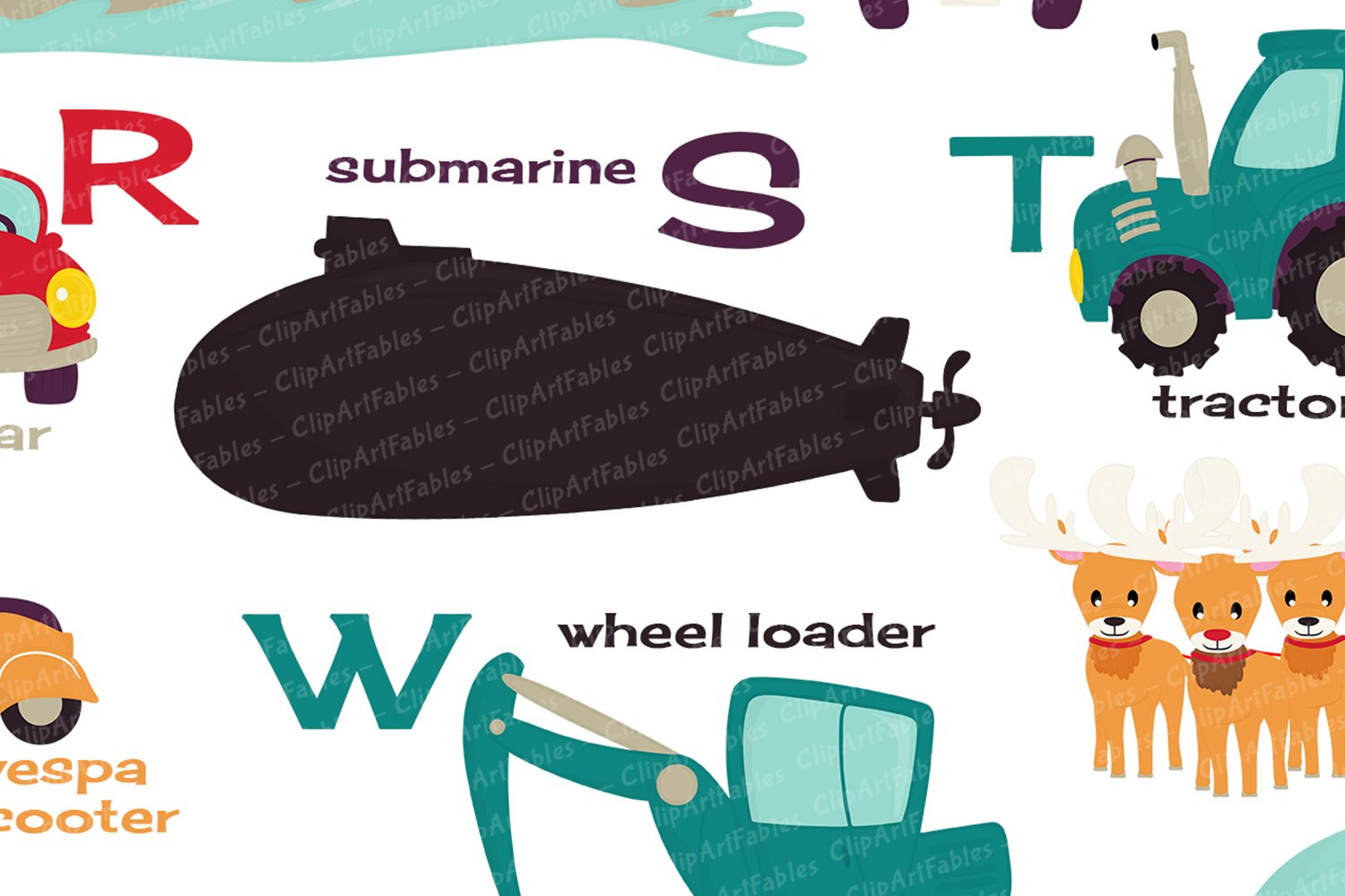 English TRANSPORT alphabet, Vehicle ABC, Wall decor for kids (482450 ...